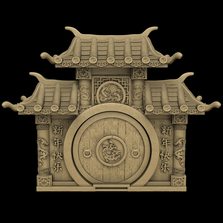 3D Printable Oriental Gate by MiniaturesCraze