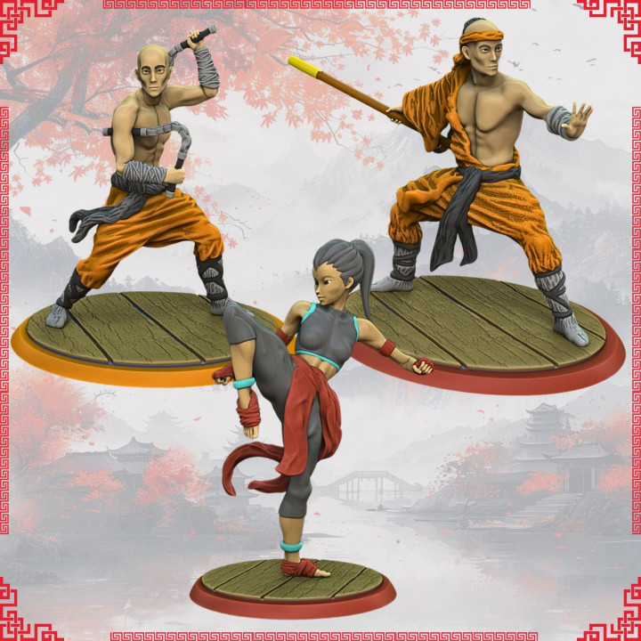 3D Printable Shaolin Monks Pack by MiniaturesCraze