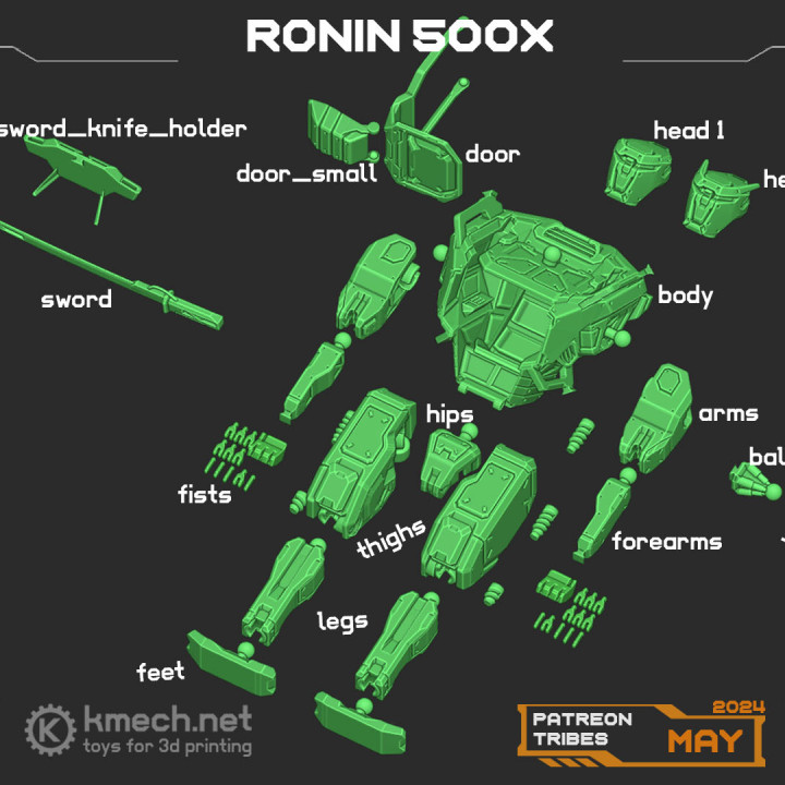 3D Printable RONIN mech by Kmech