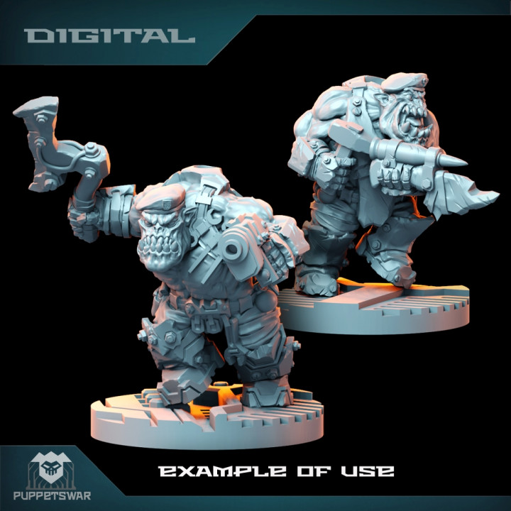 3D Printable Orc Commando Heads by Puppetswar Miniatures