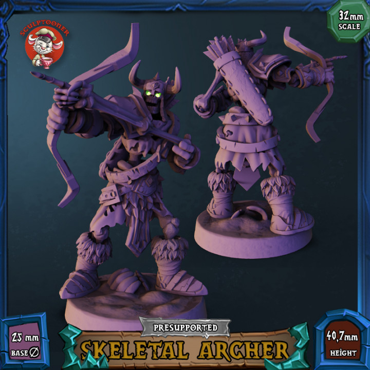 3D Printable Skeletal Units - 32mm scale pre-supported miniatures squad ...