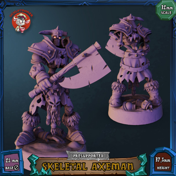 3D Printable Skeletal Units - 32mm scale pre-supported miniatures squad ...