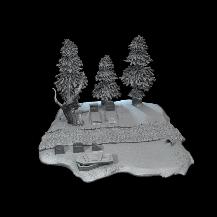 3D Printable DRM020 Graveyard S3 Diorama :: Game Pop Dioramas :: Black Blossom Games by Black ...