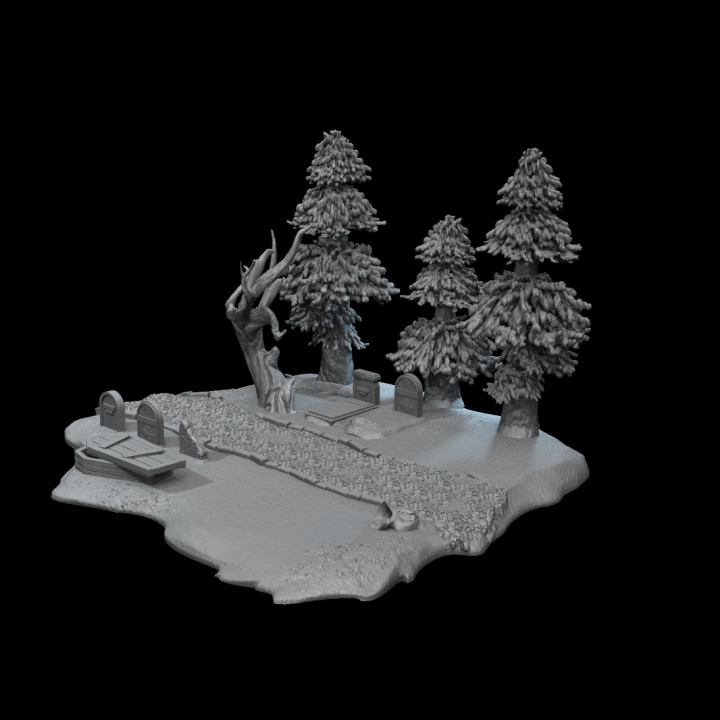 3D Printable DRM020 Graveyard S3 Diorama :: Game Pop Dioramas :: Black Blossom Games by Black ...