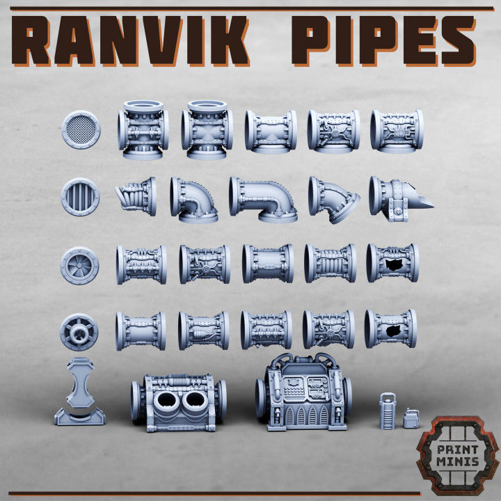 3D Printable Ranvik Pipes Kit by Print Minis