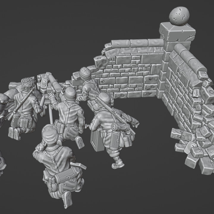 3D Printable 28mm German Fallschirmjager LG40 gun in fortified position ...