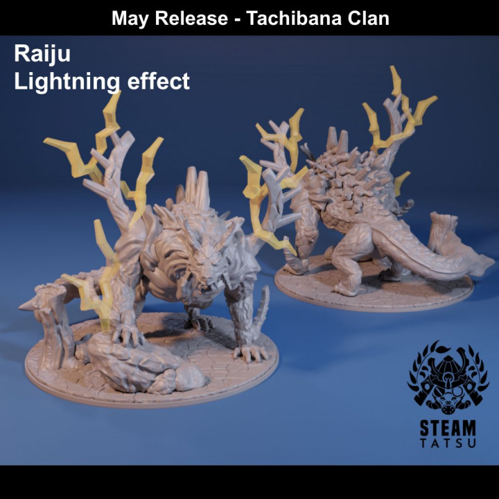 3D Printable Raiju -Thunder Beast Yokai by Steam Tatsu