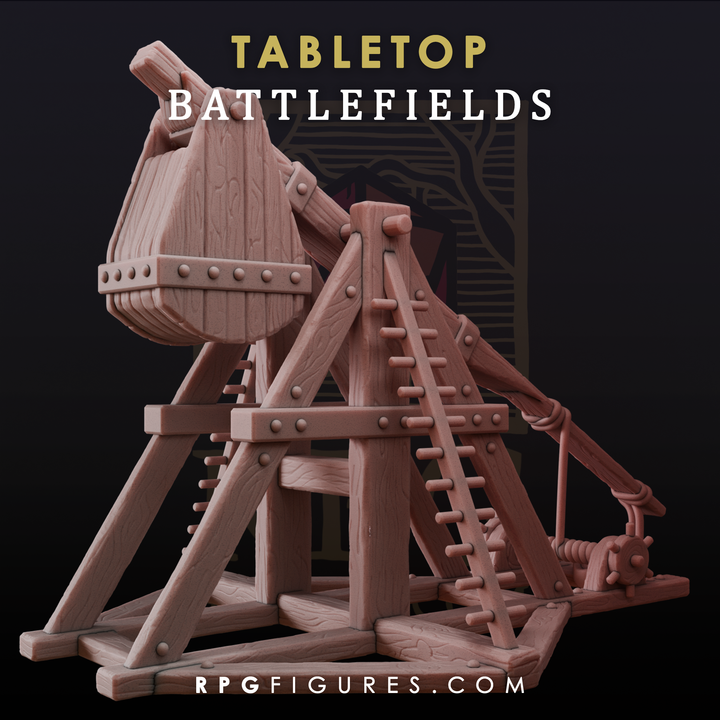 3D Printable Tabletop Battlefields - Medieval Trebuchet by RPG Figures