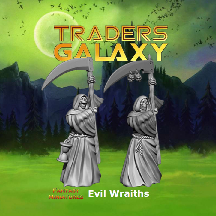 3D Printable Undead - Wraiths by Traders Galaxy Miniatures and Games