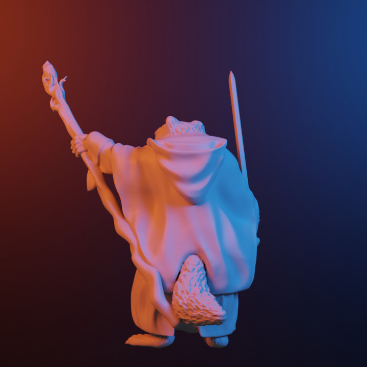 3D Printable Badger Wizard - The Grey Wanderer by Sloth Miniatures