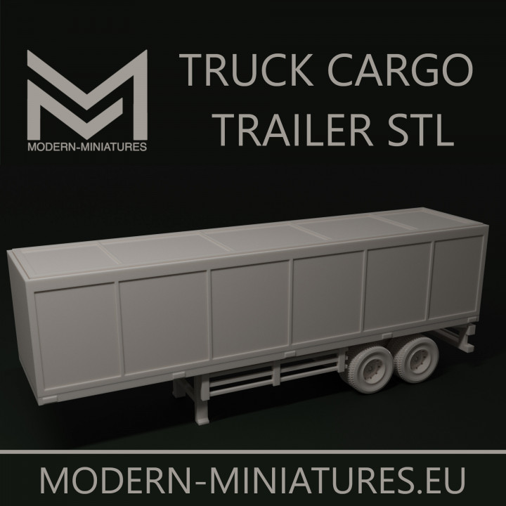 3D Printable Truck Cargo Trailer by Modern-Miniatures.eu