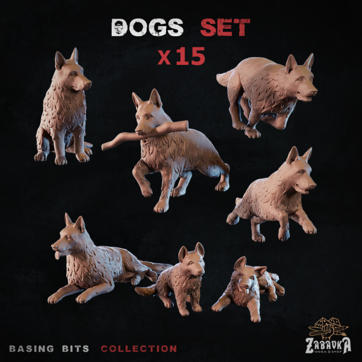 3D Printable Dogs - Basing Bits by Zabavka Workshop