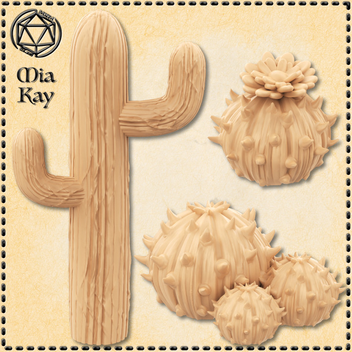 3D Printable Cactus Set of 3 by M3DM