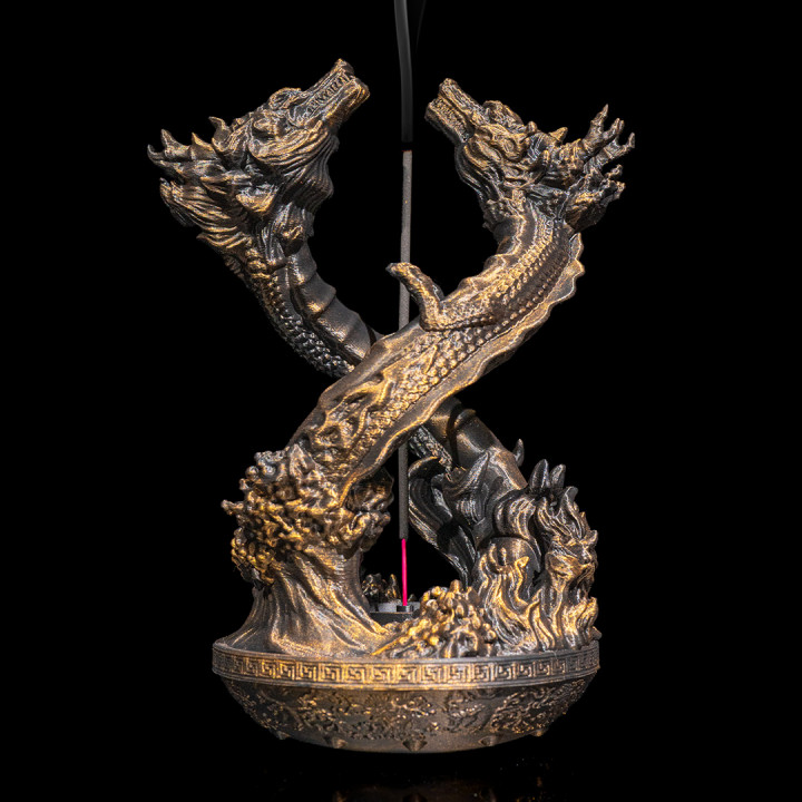 3D Printable Dragon Dance Incense Holder by Stlflix