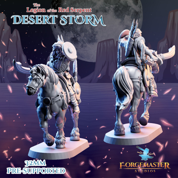 3D Printable Mounted Desert Sword Warriors - Desert Shadow Sword Mount ...