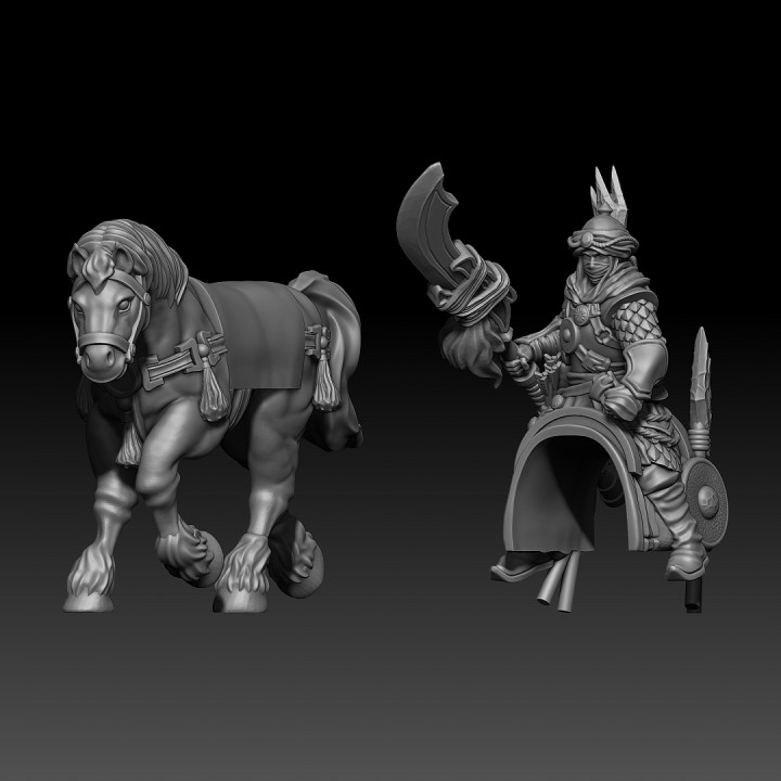 3D Printable Mounted Desert Polearm Warriors - Desert Shadow Polearm ...