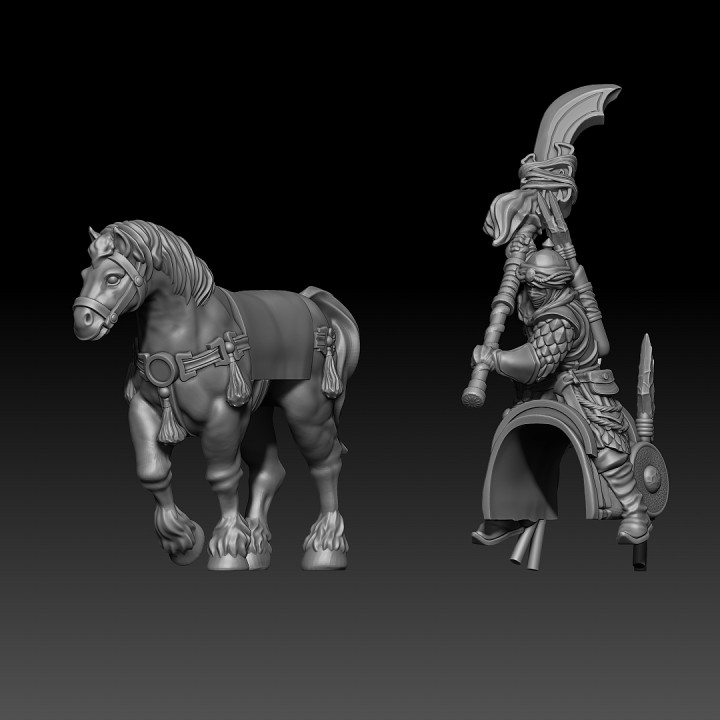 3D Printable Mounted Desert Polearm Warriors - Desert Shadow Polearm ...