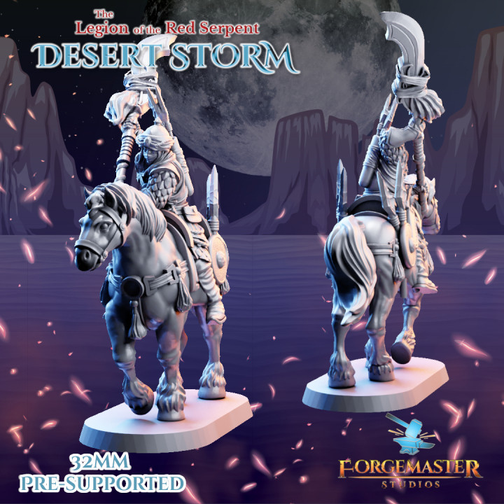 3D Printable Mounted Desert Polearm Warriors - Desert Shadow Polearm ...