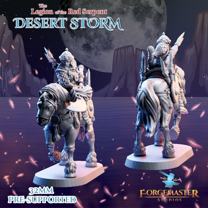 3D Printable Mounted Desert Polearm Warriors - Desert Shadow Polearm ...