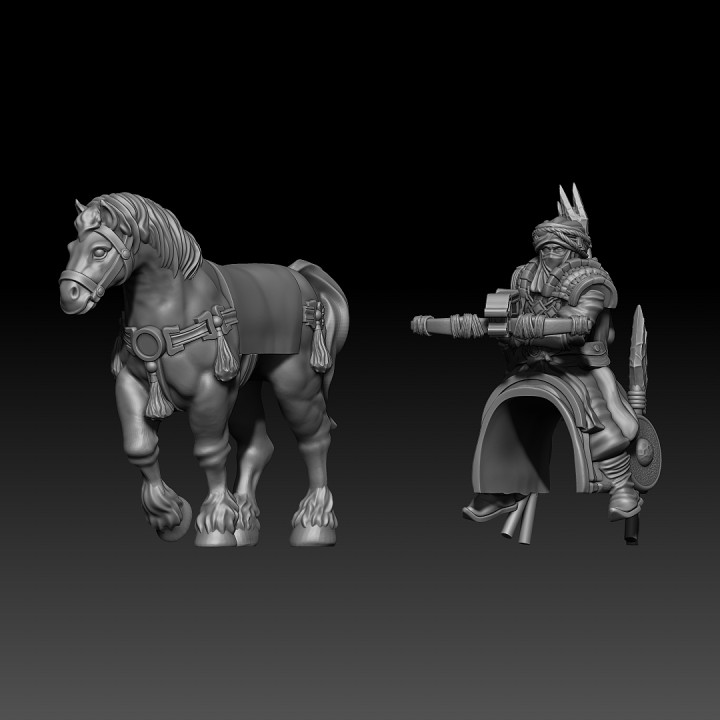 3D Printable Mounted Desert Crossbow Warriors - Desert Shadow Crossbow ...