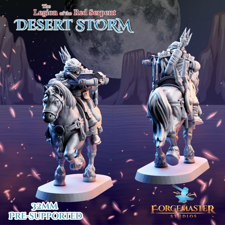 3D Printable Mounted Desert Crossbow Warriors - Desert Shadow Crossbow ...