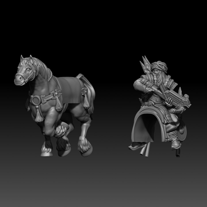 3D Printable Mounted Desert Crossbow Warriors - Desert Shadow Crossbow ...