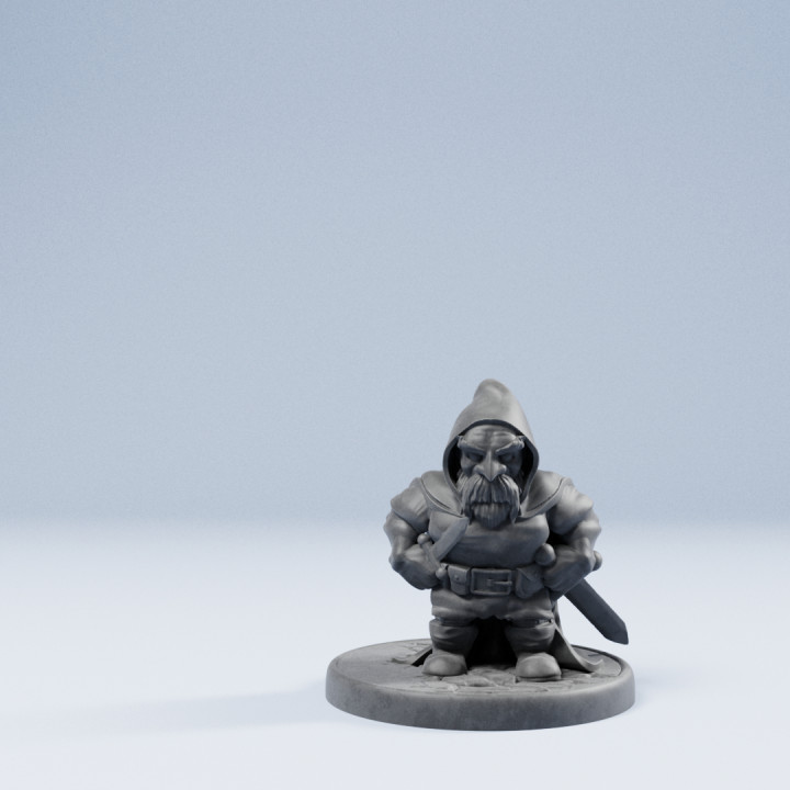 3D Printable Stabby the Dwarf, Squire of Snowflake by Harry's 3d Sculpting