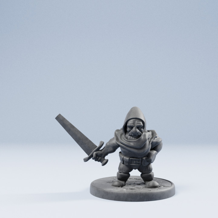 3D Printable Stumpy the Dwarf, squire of Snowflake the White Knight by ...