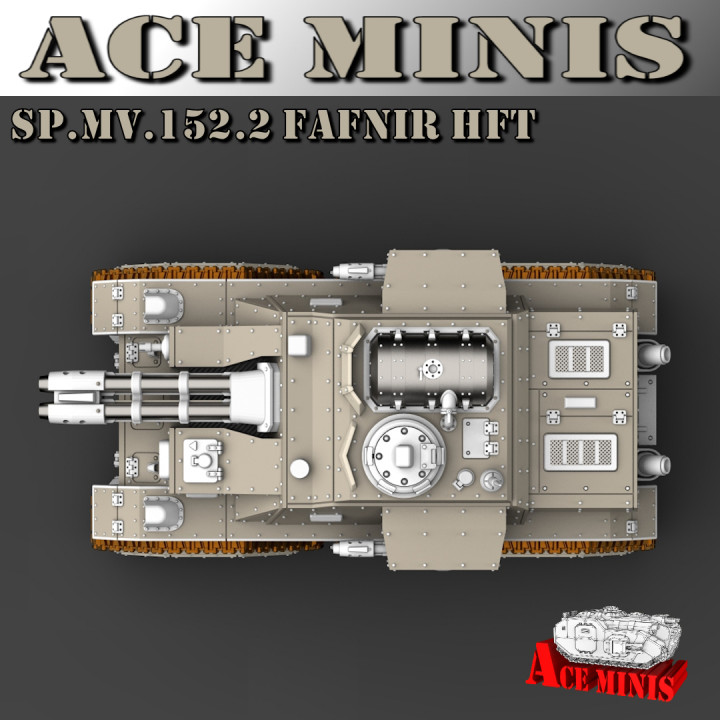 3D Printable SP.MV.152 Fafnir Heavy Tank by ACE Minis