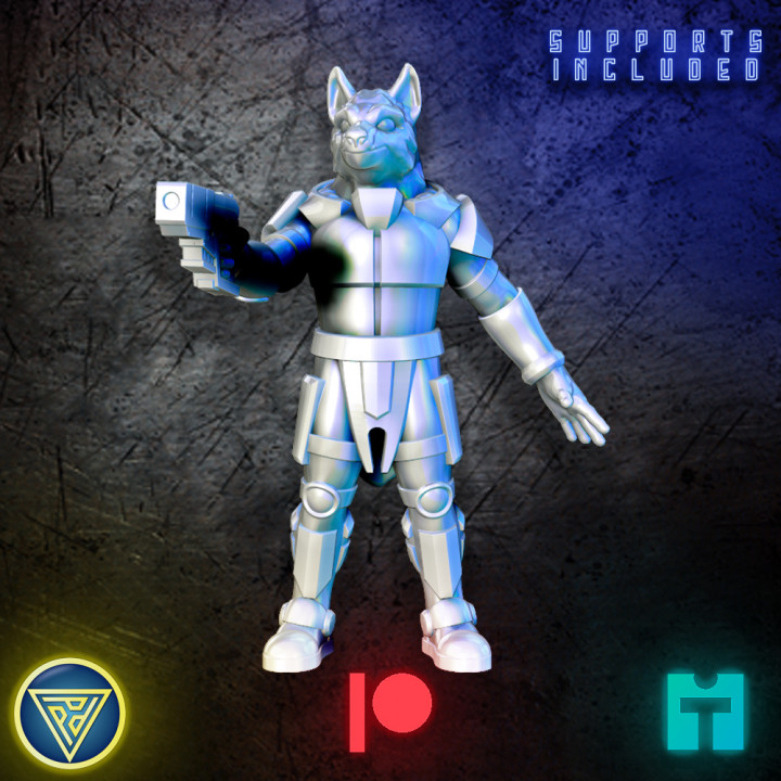 3D Printable Canine Alien Mechanic Set by Print Paint Play