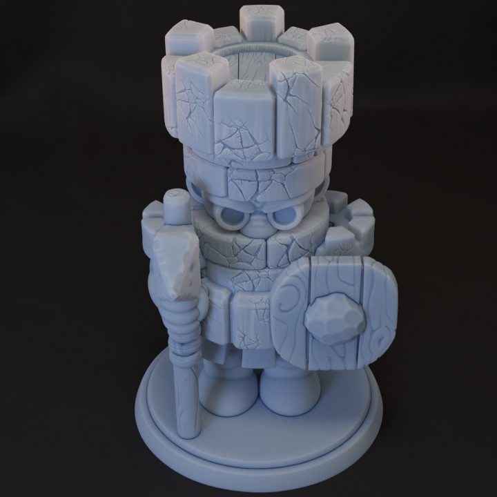 3D Printable Chess Piece Rook Man by The Cackling Kobold Company