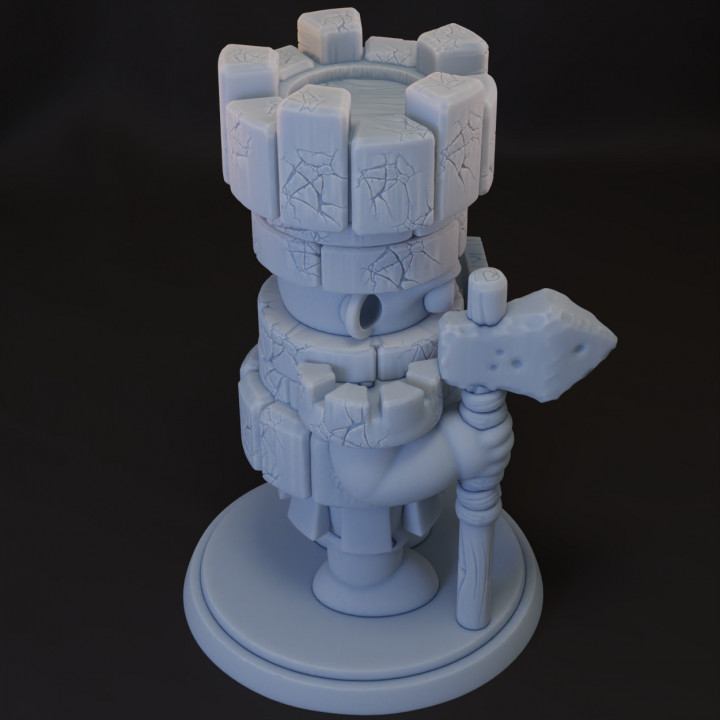 3D Printable Chess Piece Rook Man by The Cackling Kobold Company