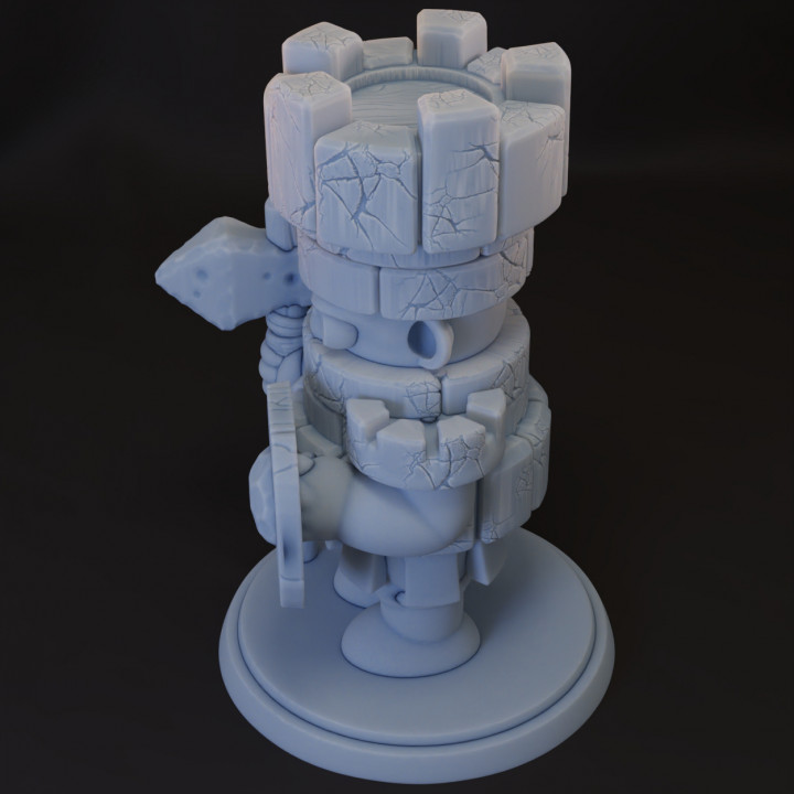 3D Printable Chess Piece Rook Man by The Cackling Kobold Company