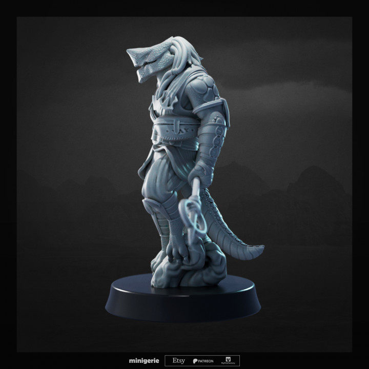 3D Printable Blue Dragonborn Sorcerer Apprentice - Male - DnD Miniature ...