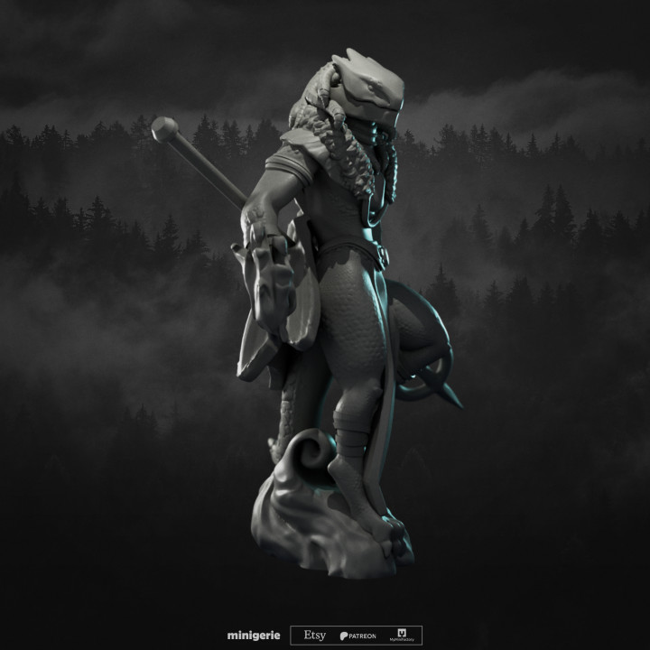 3D Printable Blue Dragonborn Sorcerer Adept - Female - DnD Miniature ...