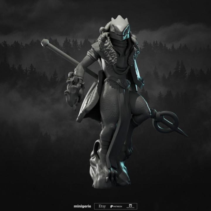 3D Printable Blue Dragonborn Sorcerer Adept - Female - DnD Miniature ...