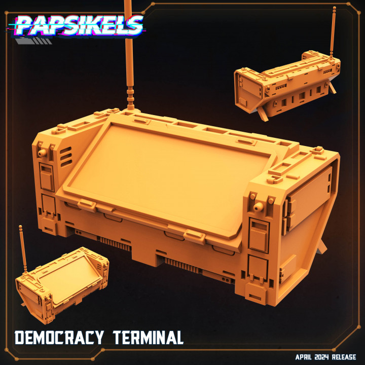 3D Printable DEMOCRACY TERMINAL by PAPSIKELS MINIATURES