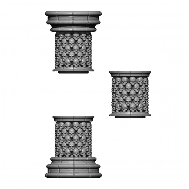 3D Printable Column of skulls by MOMminiatures