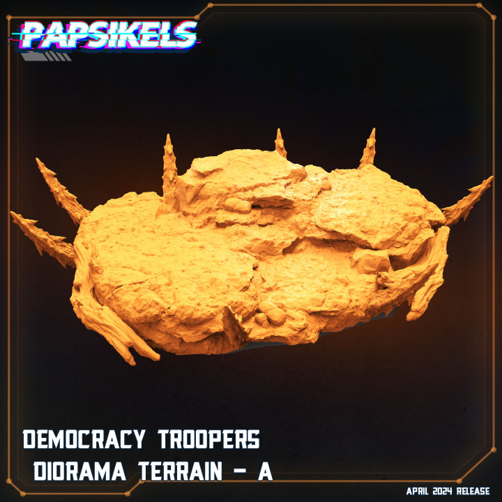 3D Printable DEMOCRACY TROOPERS DIORAMA TERRAIN A by PAPSIKELS MINIATURES