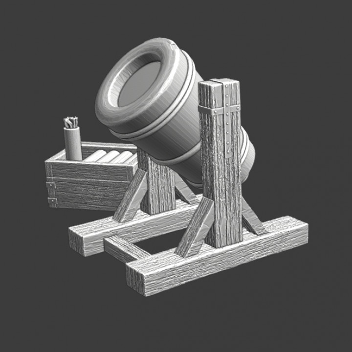 3D Printable Medieval Mortar model set by Northern Crusades Miniatures