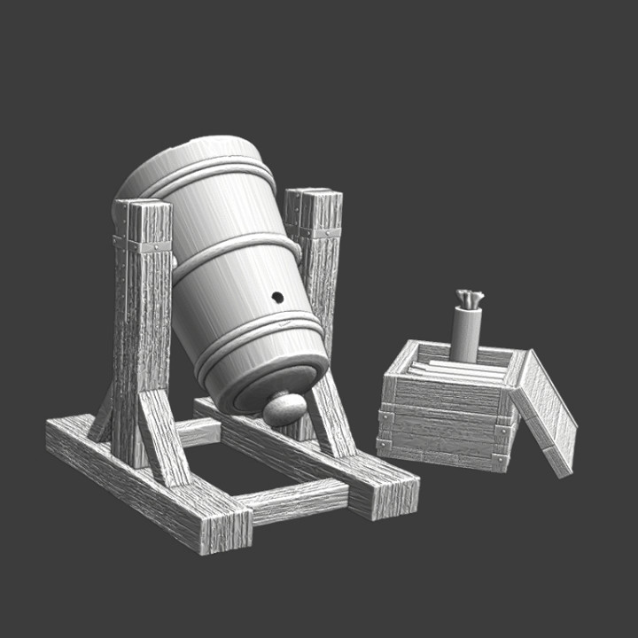 3D Printable Medieval Mortar model set by Northern Crusades Miniatures
