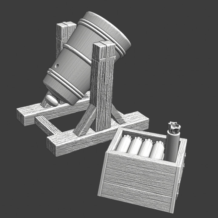 3D Printable Medieval Mortar model set by Northern Crusades Miniatures