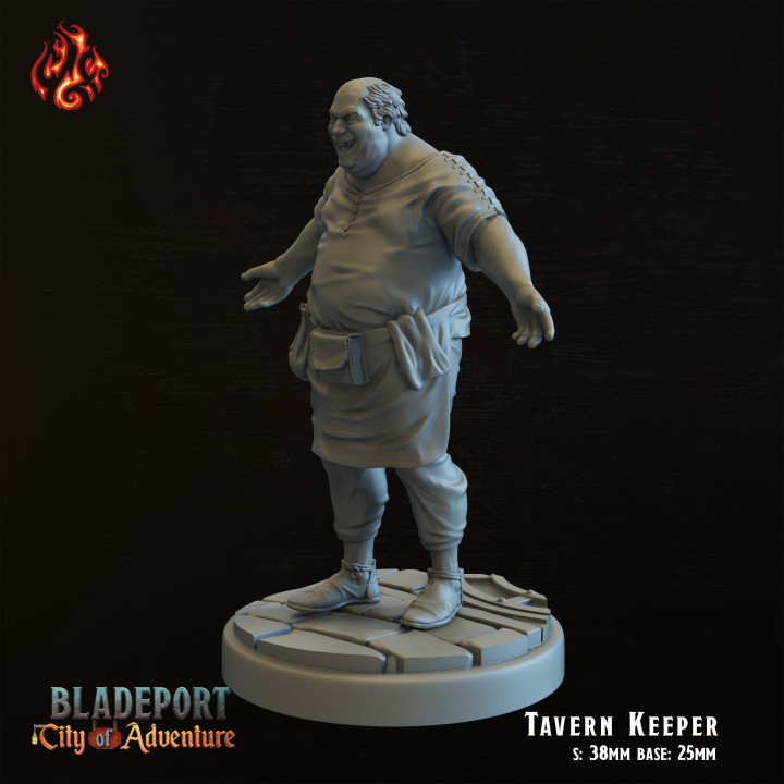 3D Printable Tavern Keeper by Crippled God Foundry