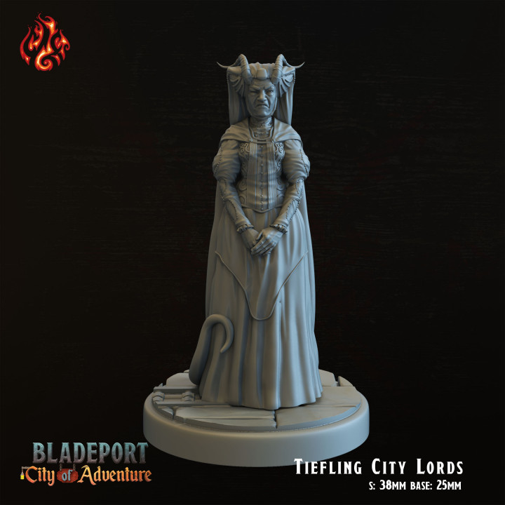 3D Printable Tiefling City Lords by Crippled God Foundry