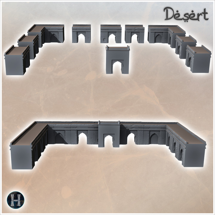 3D Printable Wall with arches and Arab gate (1) - Canyon Sandy ...