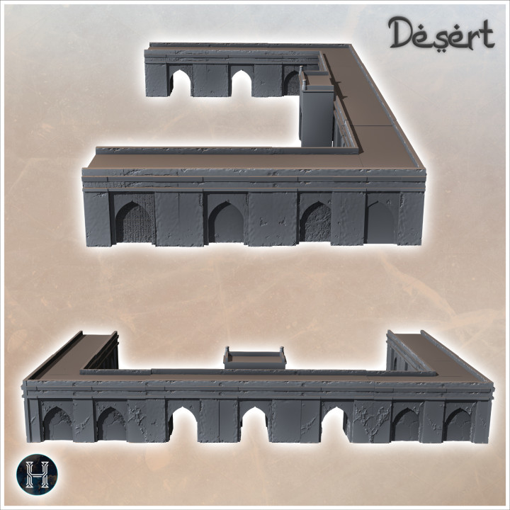 3D Printable Wall with arches and Arab gate (1) - Canyon Sandy ...