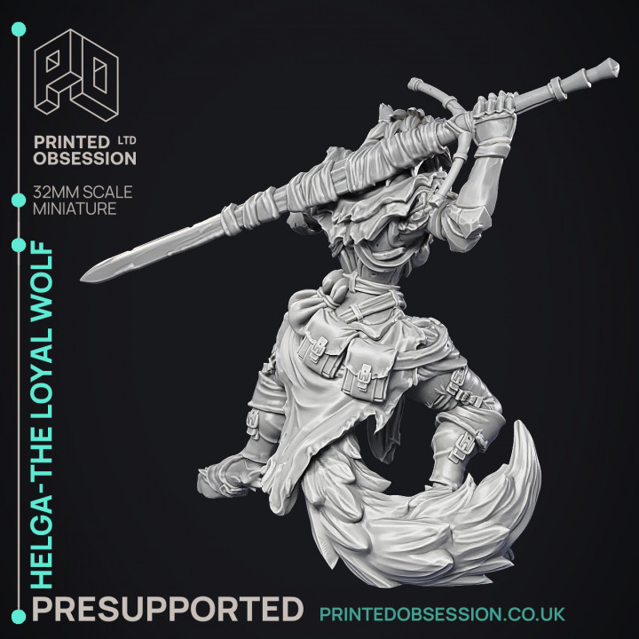 3D Printable Helga - The Loyal Wolf - PRESUPPORTED - 32mm Scale by ...