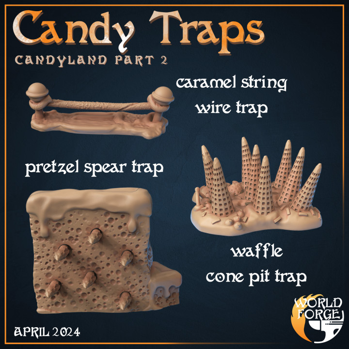 3D Printable Candyland Traps by World Forge Miniatures