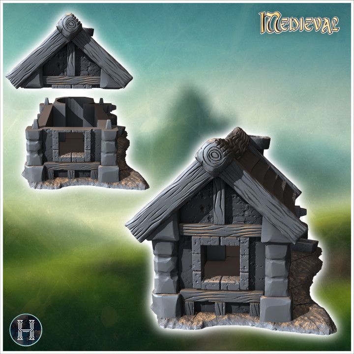 3D Printable Medieval forge with outdoor fireplace, anvil and tiled ...