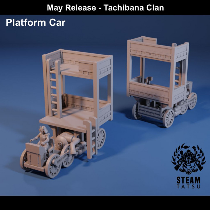 3D Printable Steampunk Platform Car by Steam Tatsu